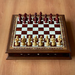 Storage Wooden Chess Set with 360 Deregee Circle Wood Chess Set ...