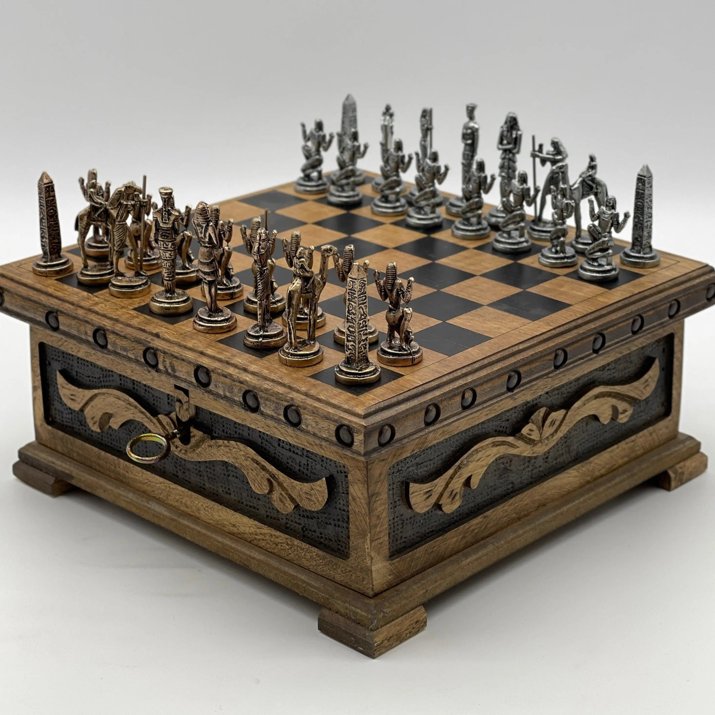 Personalized Wooden Chess Set with Hidden Compartment Chess Set Box ...